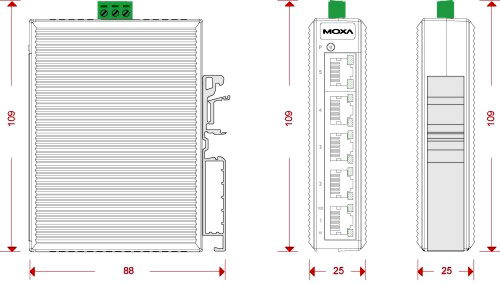 MOXA EDS-208/205 - 8/5 портовый неуправляемый Ethernet коммутатор
